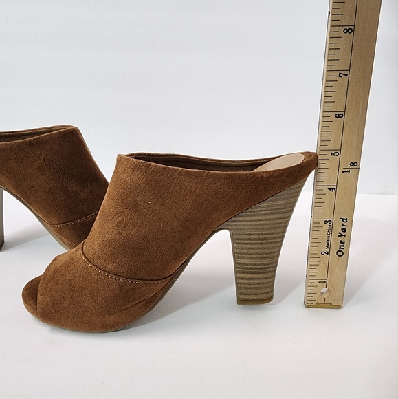 a.n.a | Shoes | Ana A New Approach Cognac Suede Open Toe Slides | Poshmark